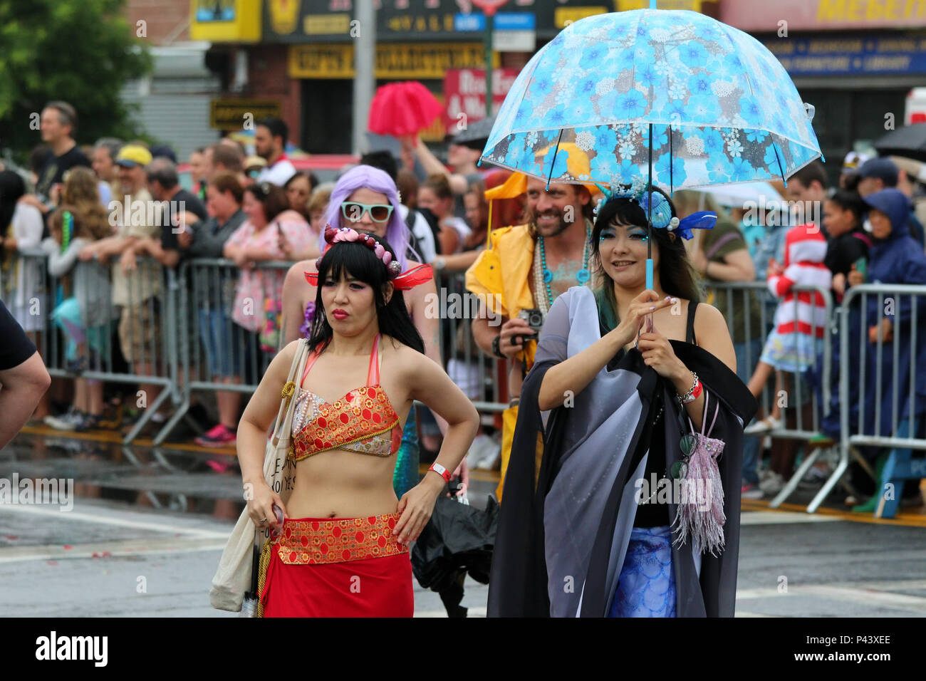 NEW YORK, NY - JUNE 17: Colorful and creative participants of the 35th Mermaid Parade held on ...