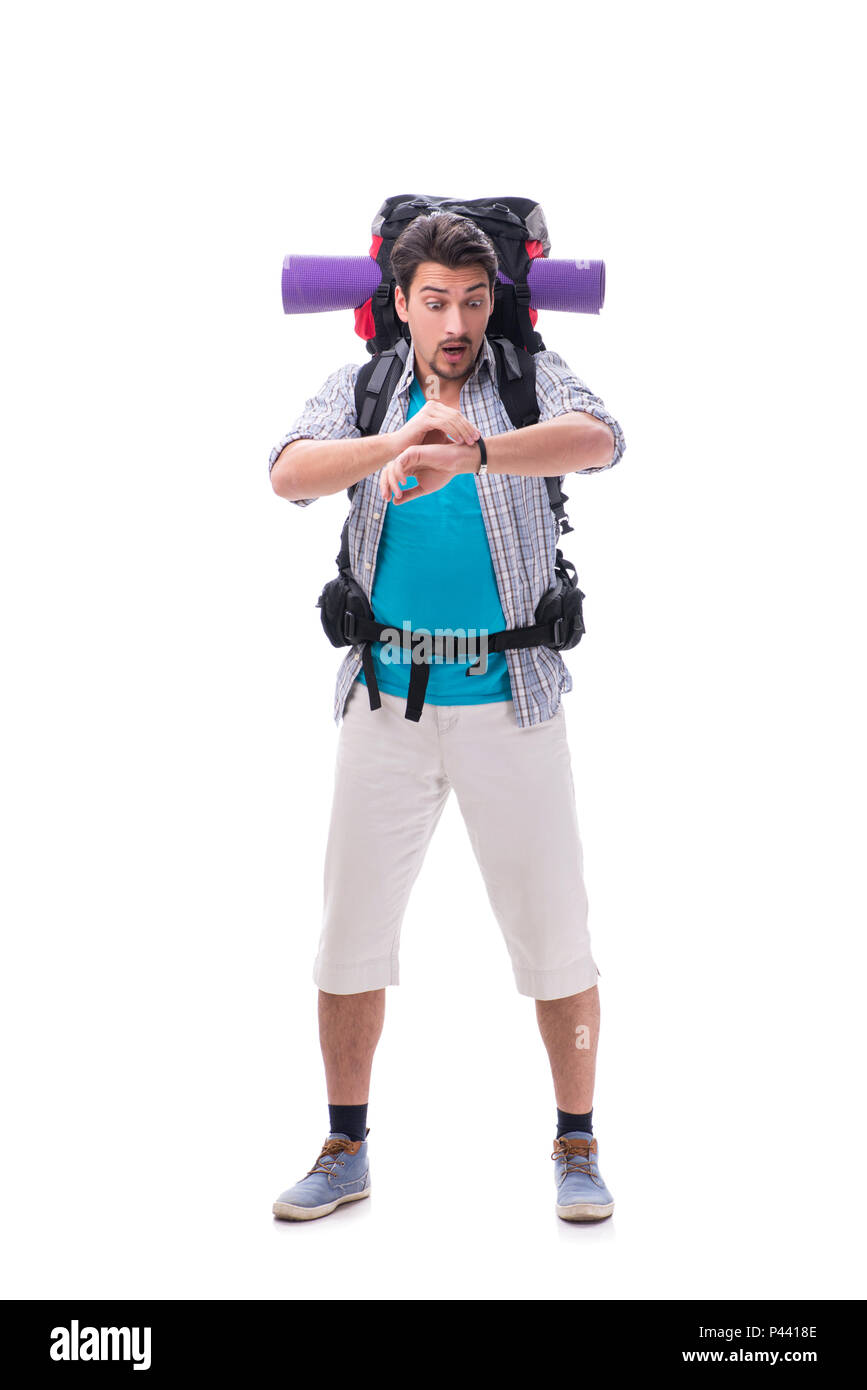 Man heavy large backpack hiking hi-res stock photography and images - Alamy