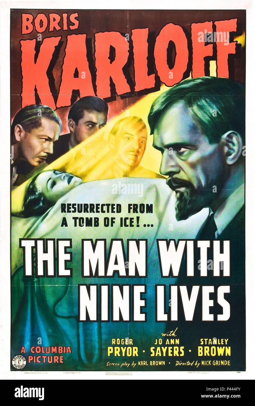 Original Film Title: THE MAN WITH NINE LIVES. English Title: THE MAN ...