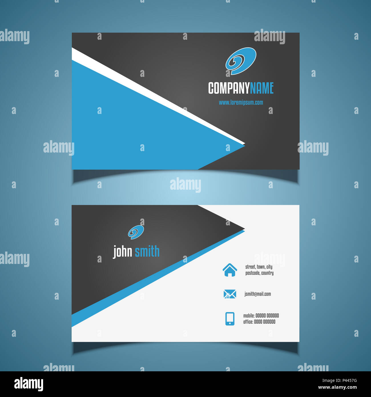 Business card layout with a modern design Stock Photo - Alamy