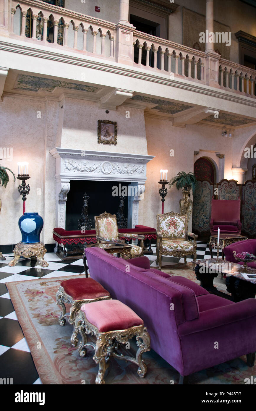 Interior of Ca d’Zan, the Mediterranean Revival mansion of circus owner ...