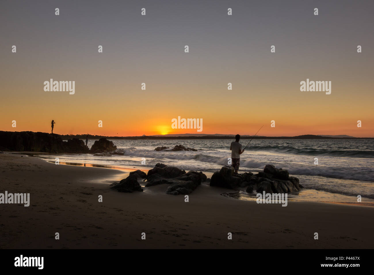 Fishing on surf beach hi-res stock photography and images - Alamy