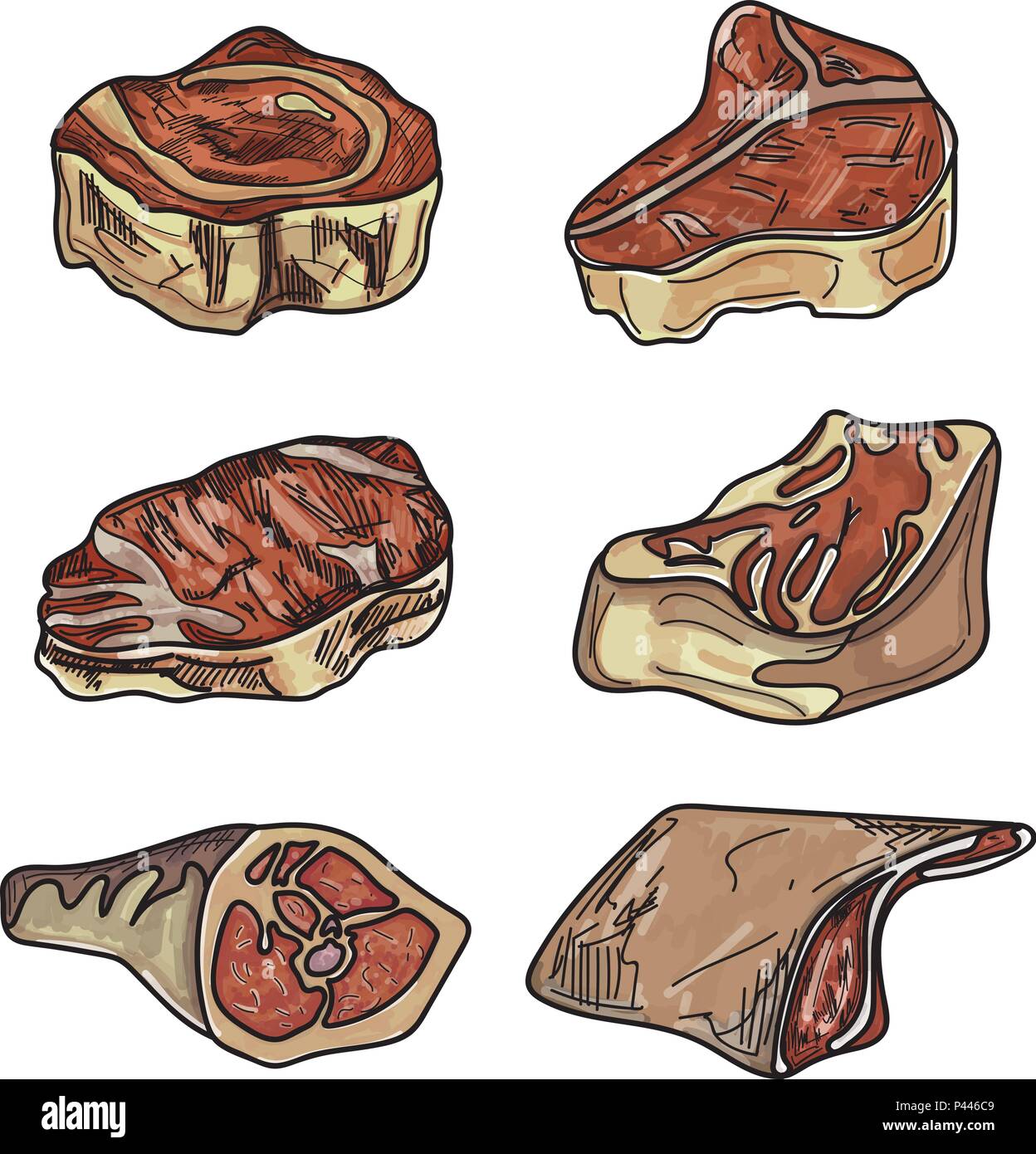 Cuts Of Beef Illustration Stock Photos & Cuts Of Beef Illustration ...