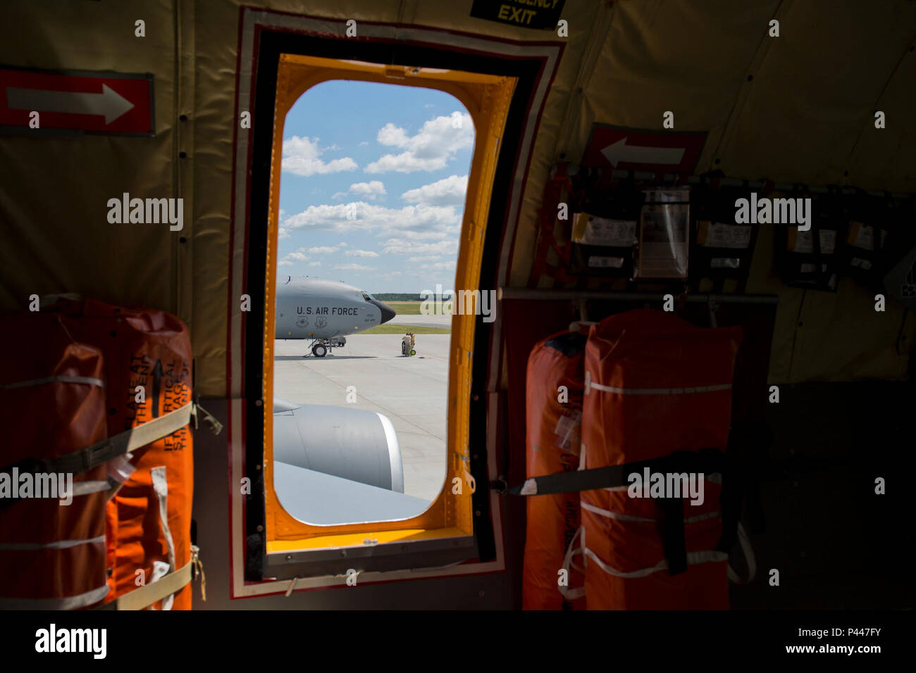 The welcome aboard sign on a KC-135 Stratotanker from the 434 Air ...