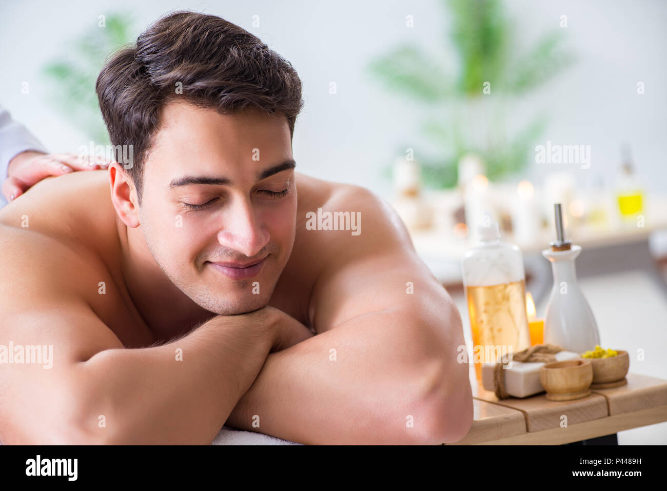 Man in spa enjoying his time Stock Photo - Alamy