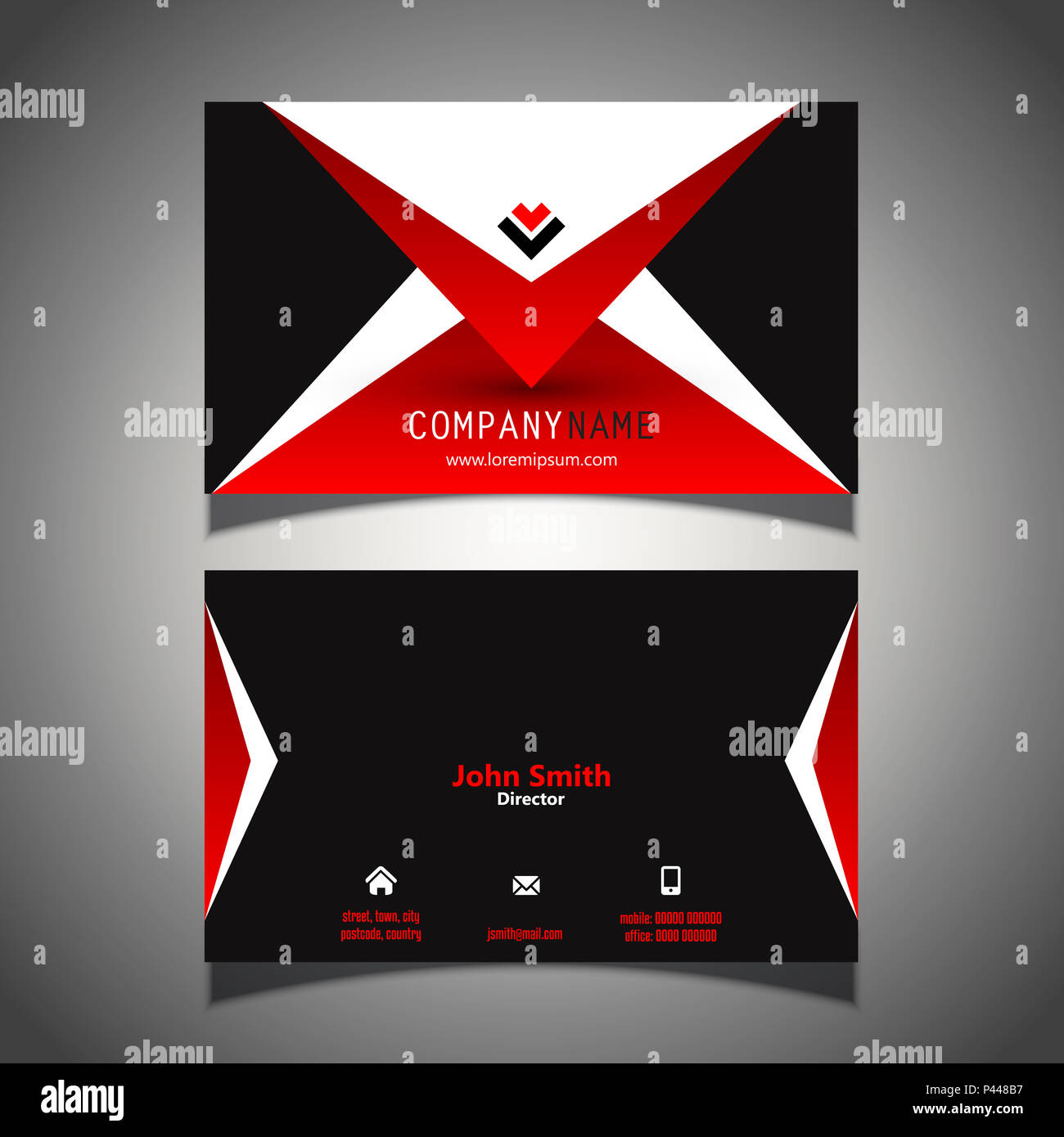 Business card layout with a modern design Stock Photo - Alamy