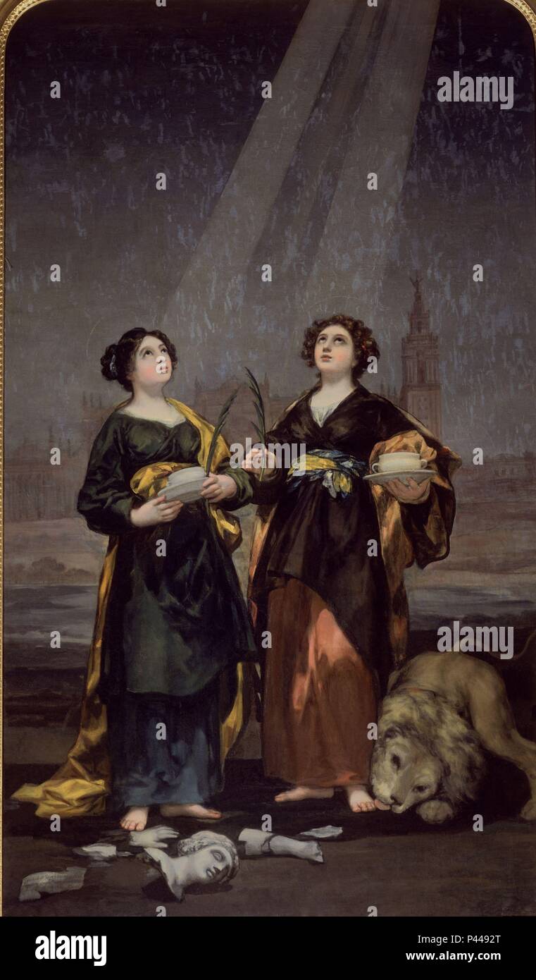 St. Justina and St. Rufina - 19th century - oil on canvas. Author ...