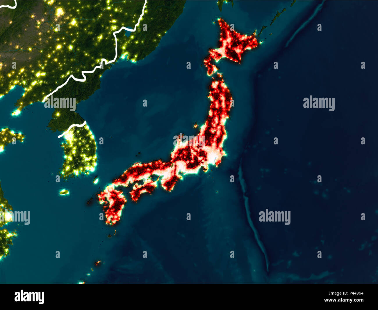 Japan 3d satellite image hi-res stock photography and images - Alamy