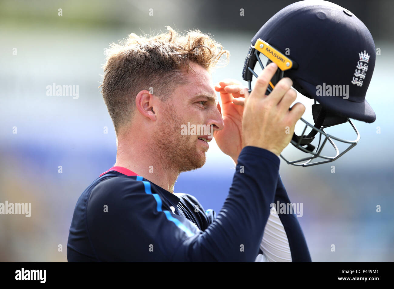 England's Jos Buttler during the nets session at the SSE SWALEC Stadium ...