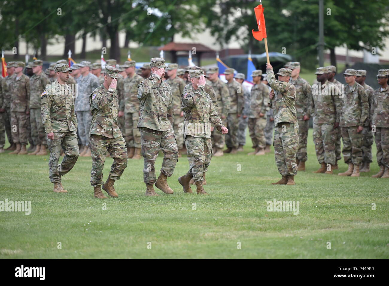 (From left to right, saluting) U.S. Army Lt. Col. Adam A. Sannutti, the ...