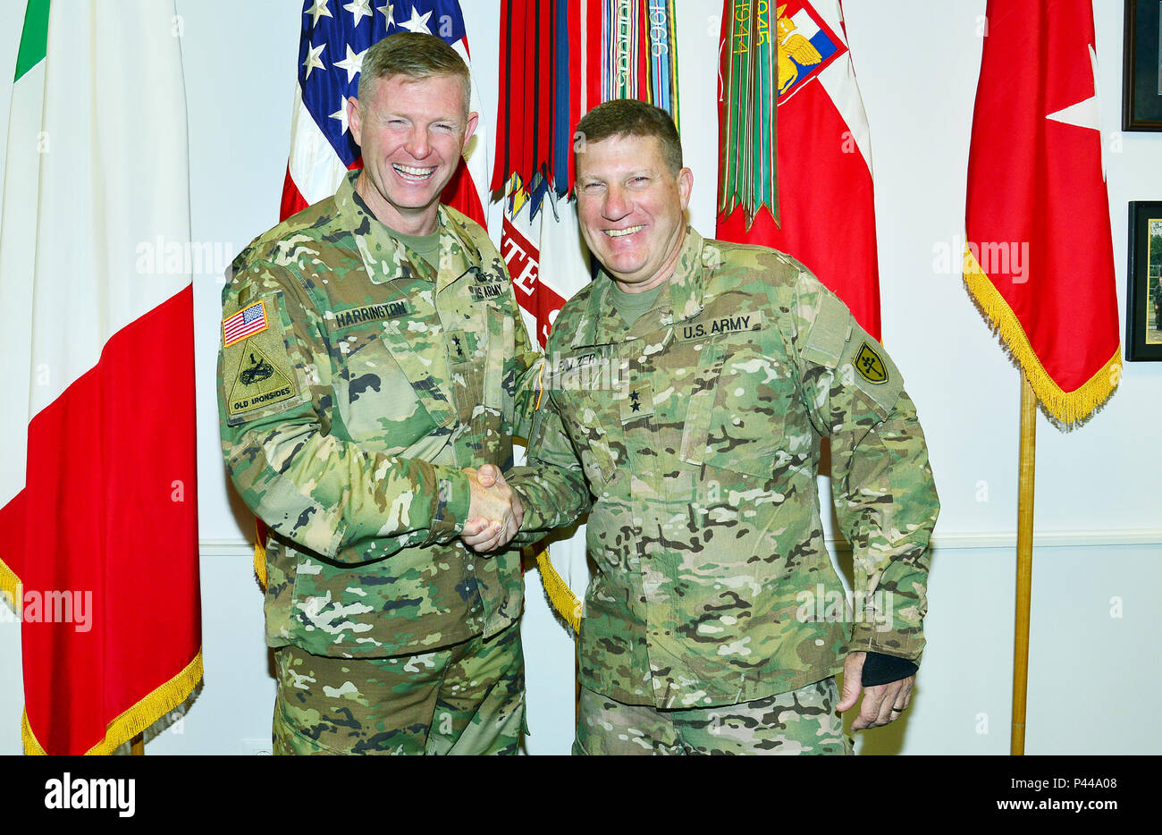 From left, Maj. Gen. Joseph P. Harrington, U.S. Army Africa Commanding ...
