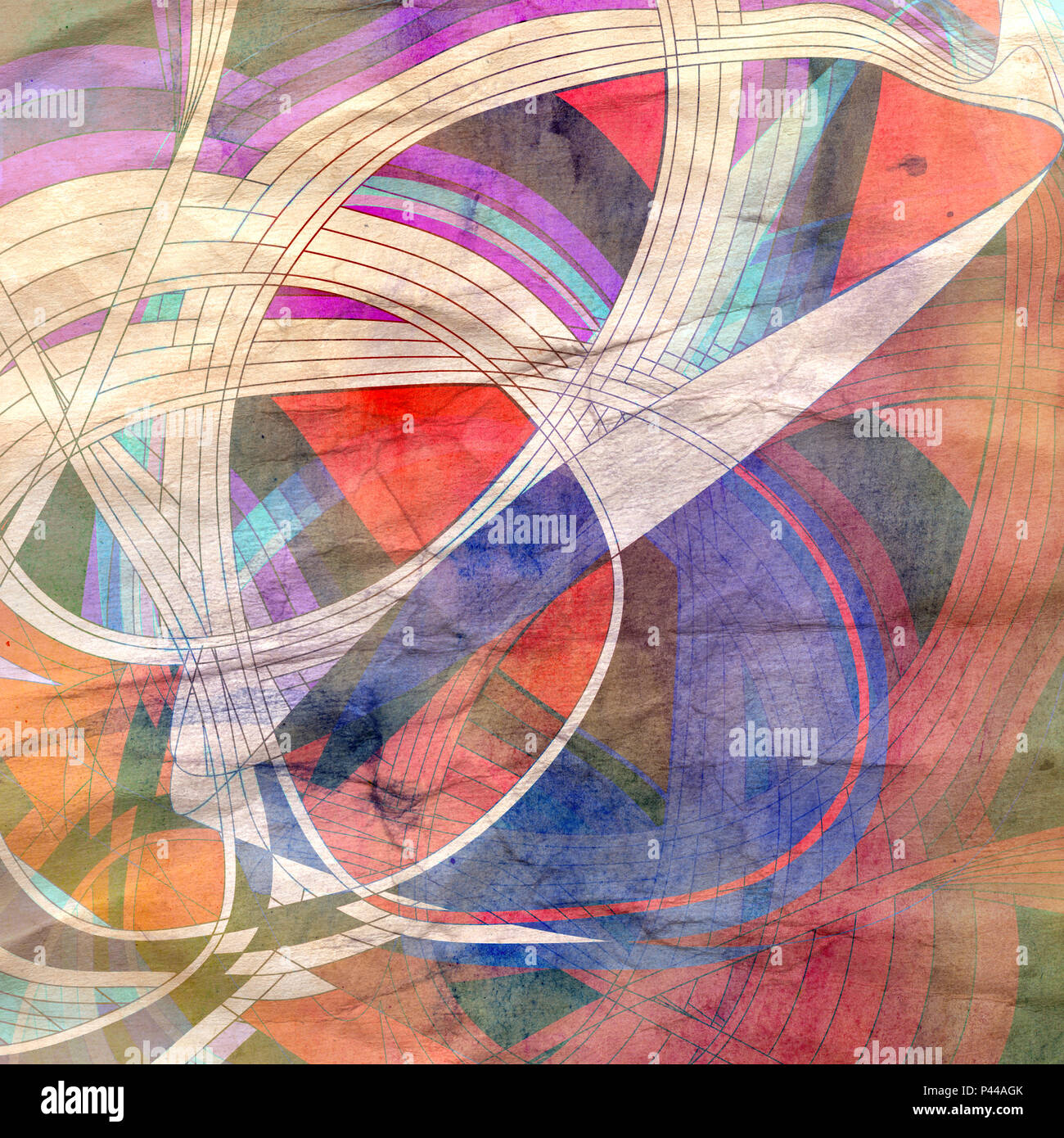 Abstract watercolor bright background with different colorful wave ...