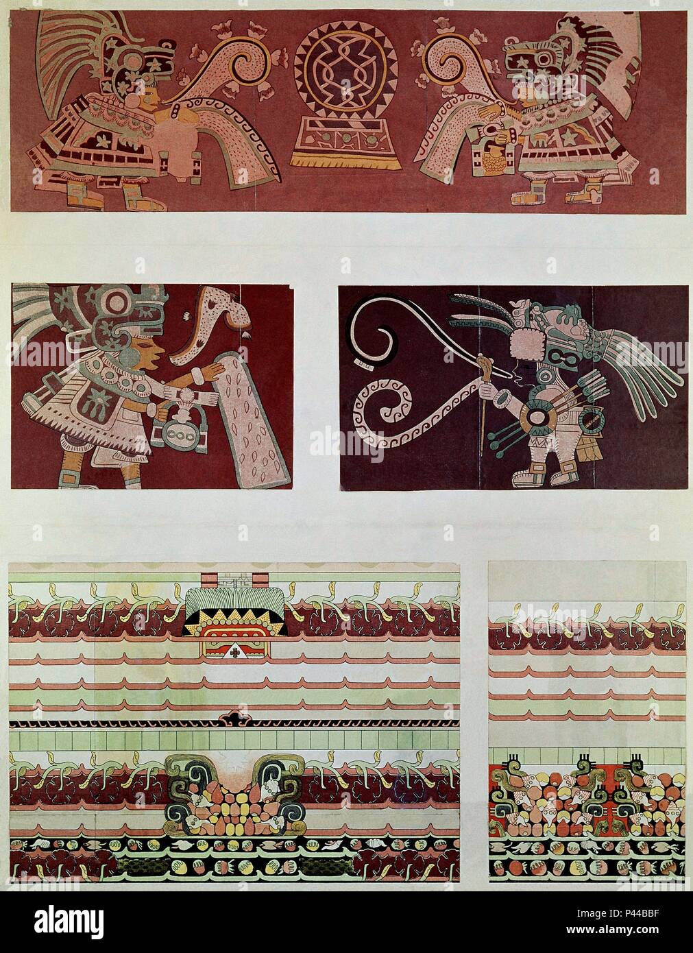 FRESCOS DE ASUNTOS DIVERSOS PROCEDE DE LAS RUINAS DE TEOTIHUACAN ...