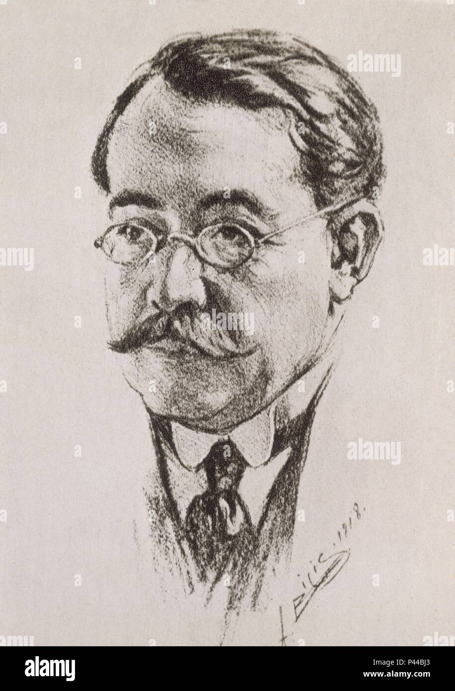 LEOPOLDO LUGONES DIBUJO EN 1918. Location: BIBLIOTECA NACIONAL ...