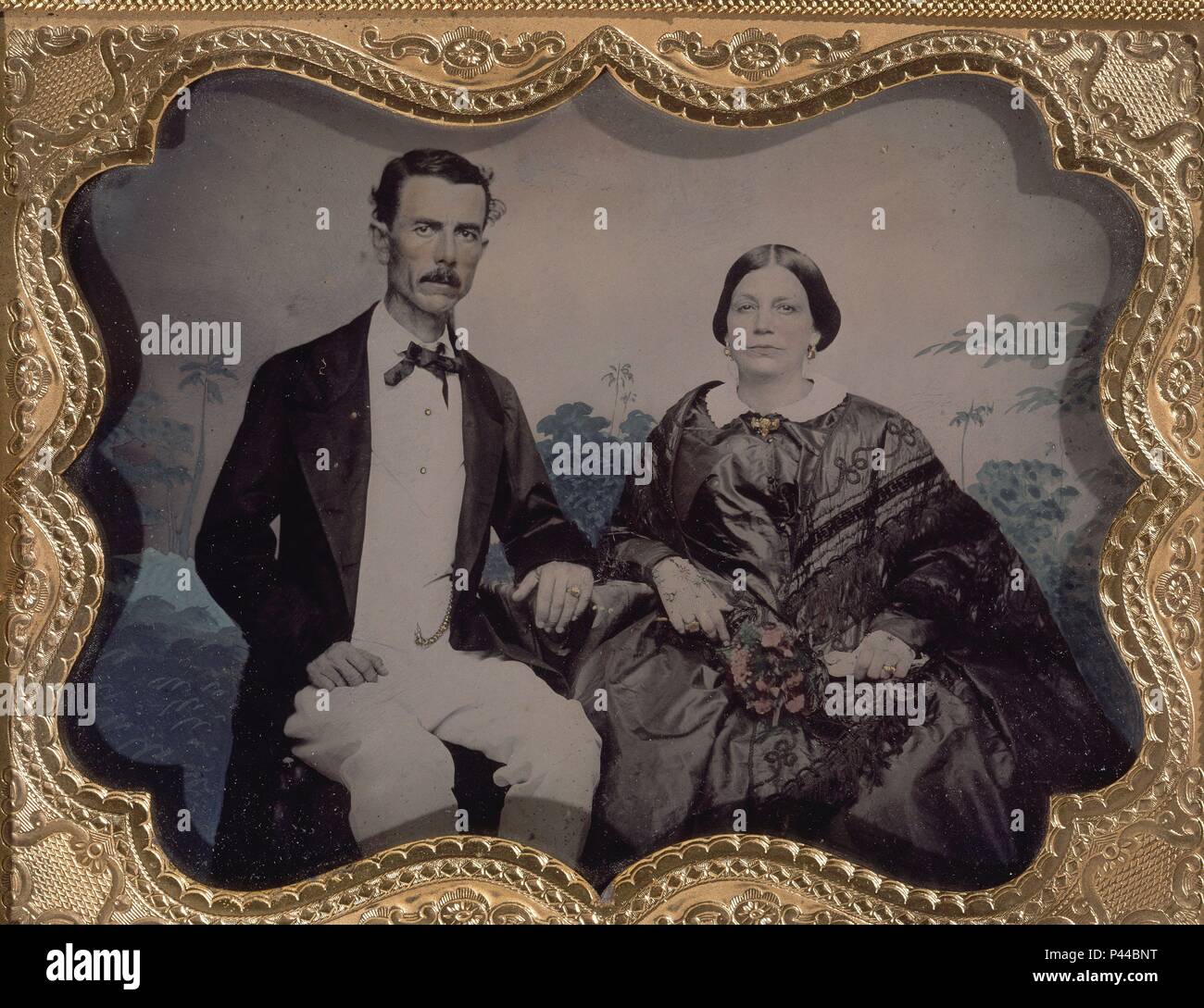 AMBROTIPO - RETRATO DE UNA PAREJA - S XIX. Location: MUSEO ROMANTICO ...