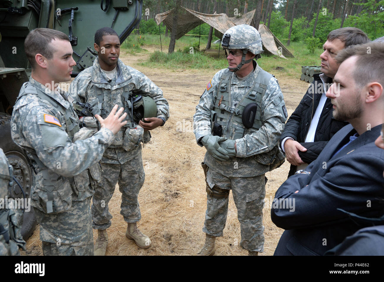 Spc. John McNulty, a High Mobility Artillery Rocket System crew member ...