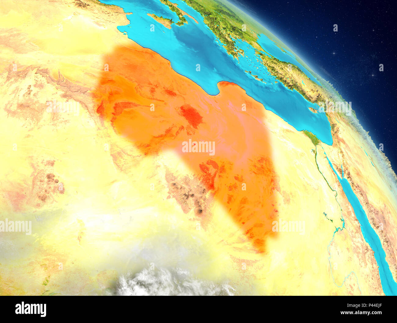 Highlighted satellite image of libya hi-res stock photography and ...