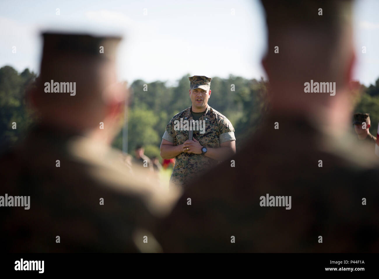 U.S. Marine Lt. Col. Gregory L. Jones, the outgoing Commanding Officer ...