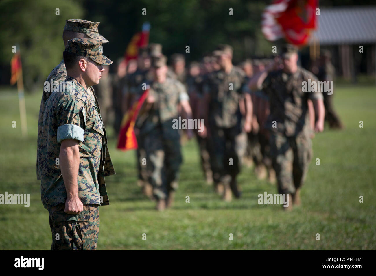U.S. Marine Lt. Col. Brett T. McGinley, the incoming Commanding Officer ...