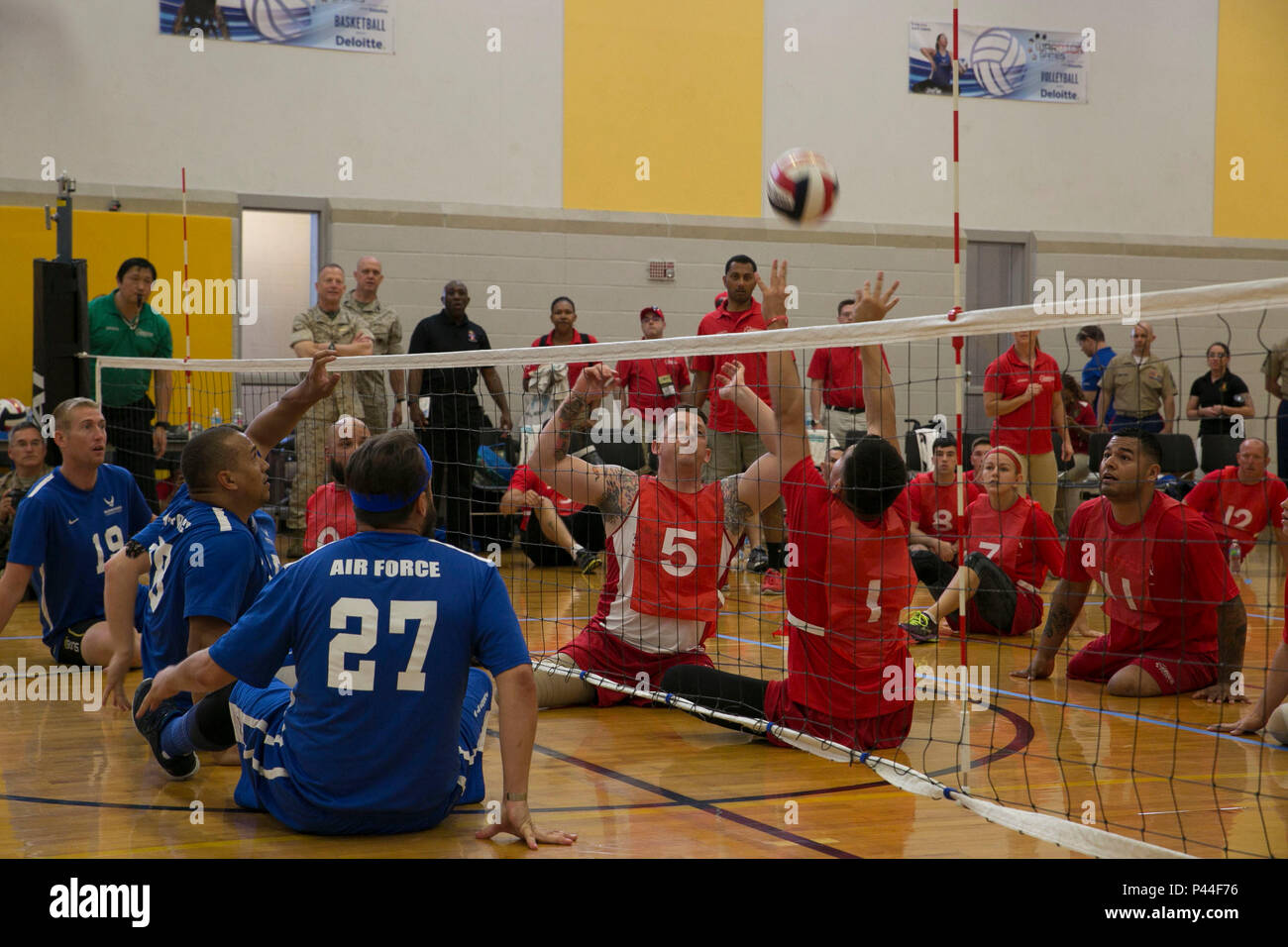 U.S. Marine Corps Staff Sgt. Brandon Dodson, number 5, prepares to ...