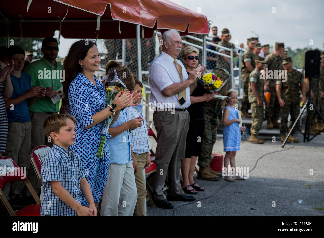 U.S. Marines, family, and friends with Marine Combat Training (MCT ...