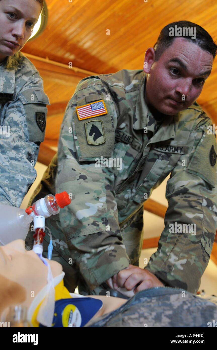 Kentucky Army National Guard Sgt. Ryan Stull, a medic assigned to the ...