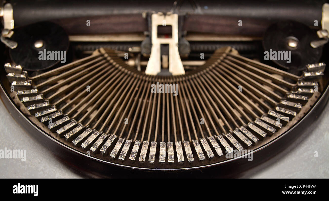 typebars of an obsolete typewriter Stock Photo - Alamy