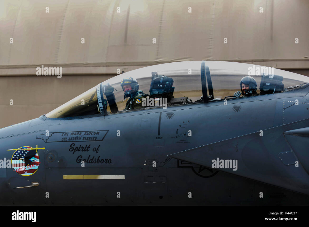 Col. Mark Slocum (left), 4th Fighter Wing commander, and Julie Daniels ...