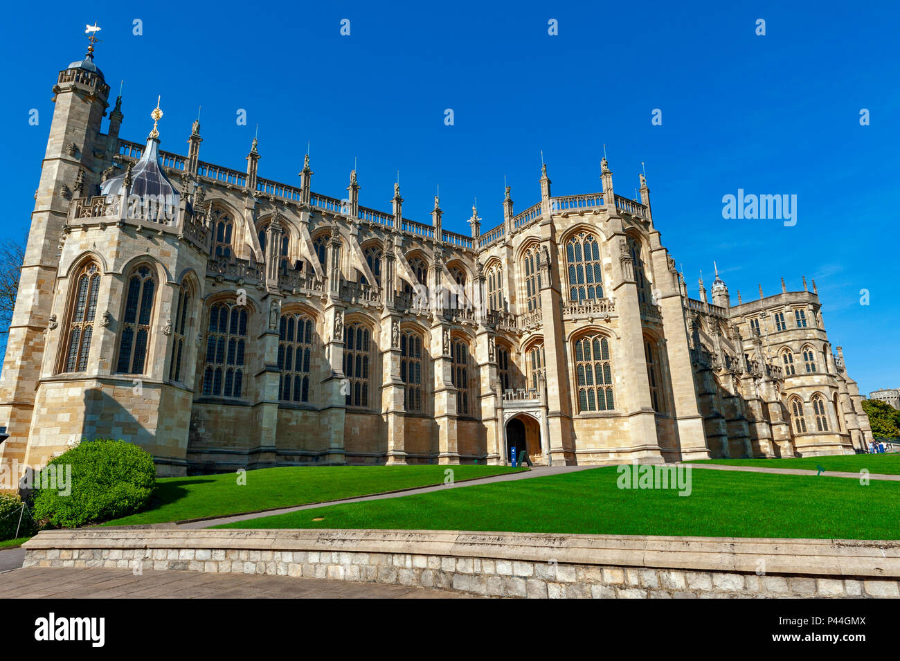 Windsor, UK - April 2018: St George Chapel built in high-medieval ...