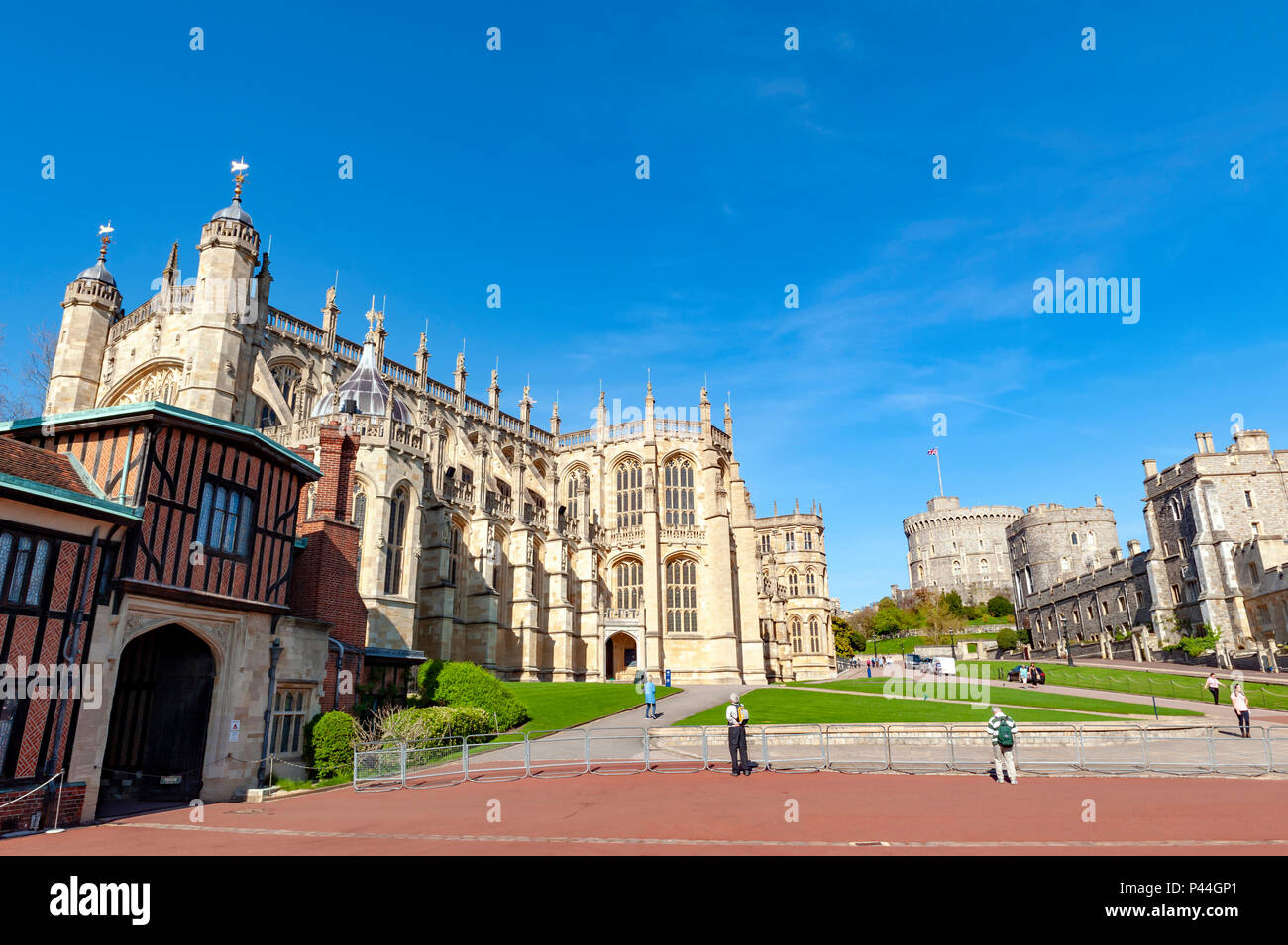 Windsor, UK - April 2018: St George Chapel built in high-medieval ...