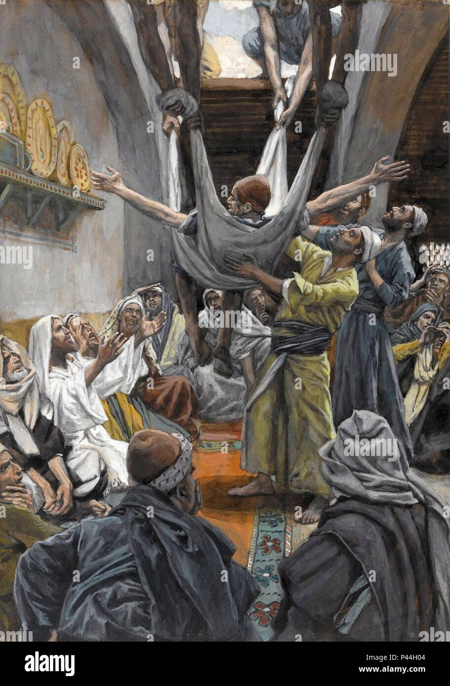 Tissot James Jacques - the Life of Christ - the Palsied Man Let down ...