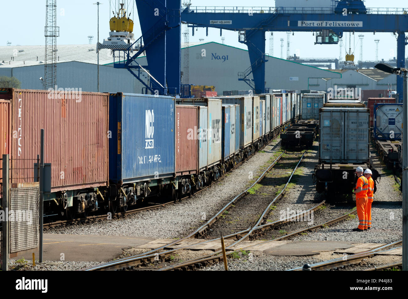Rail freight terminal Port of Felixstowe, Suffolk, UK Stock Photo - Alamy