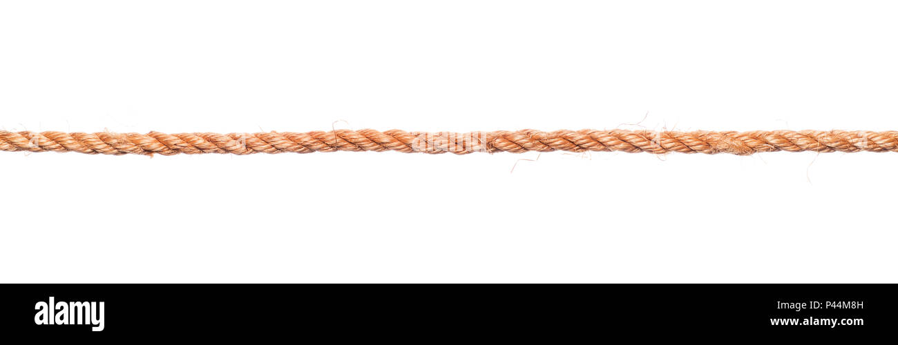Strong rough brown rope isolated on white Stock Photo - Alamy