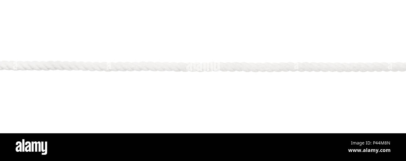 Strong white rope isolated on white Stock Photo - Alamy