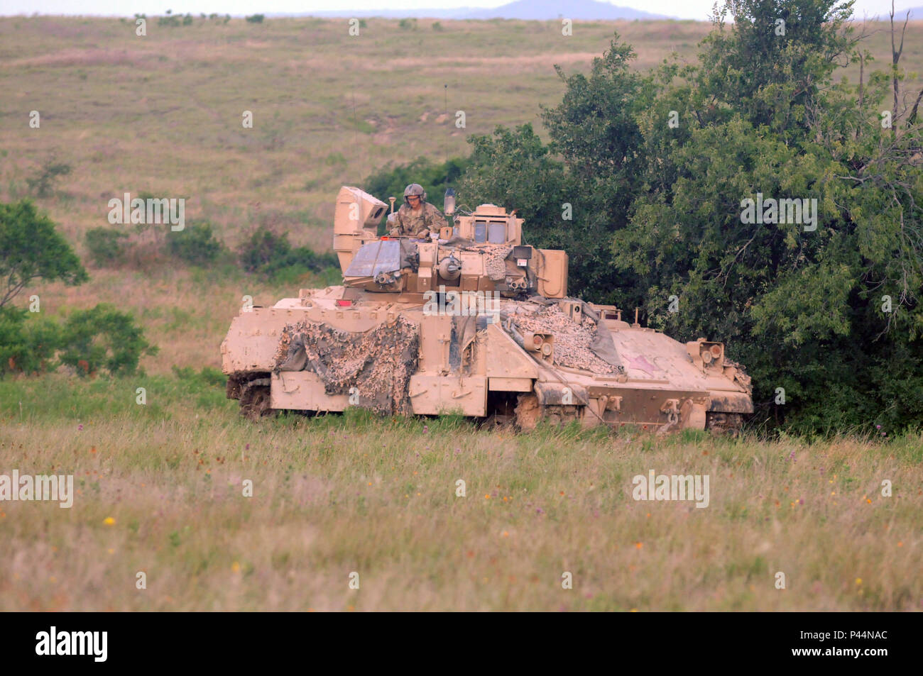 A Bradley Fighting Vehicle with 6th Squadron, 9th U.S. Cavalry, 3rd ...