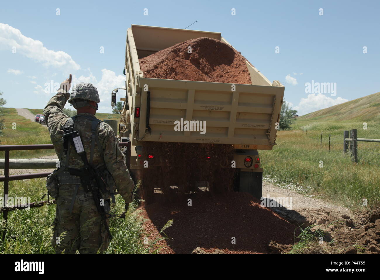 U.S. Army Sgt. Jed Laber with the 260th Engineer Support Company ...