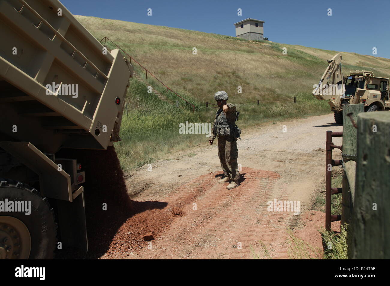 U.S. Army Sgt. Jed Laber with the 260th Engineer Support Company ...