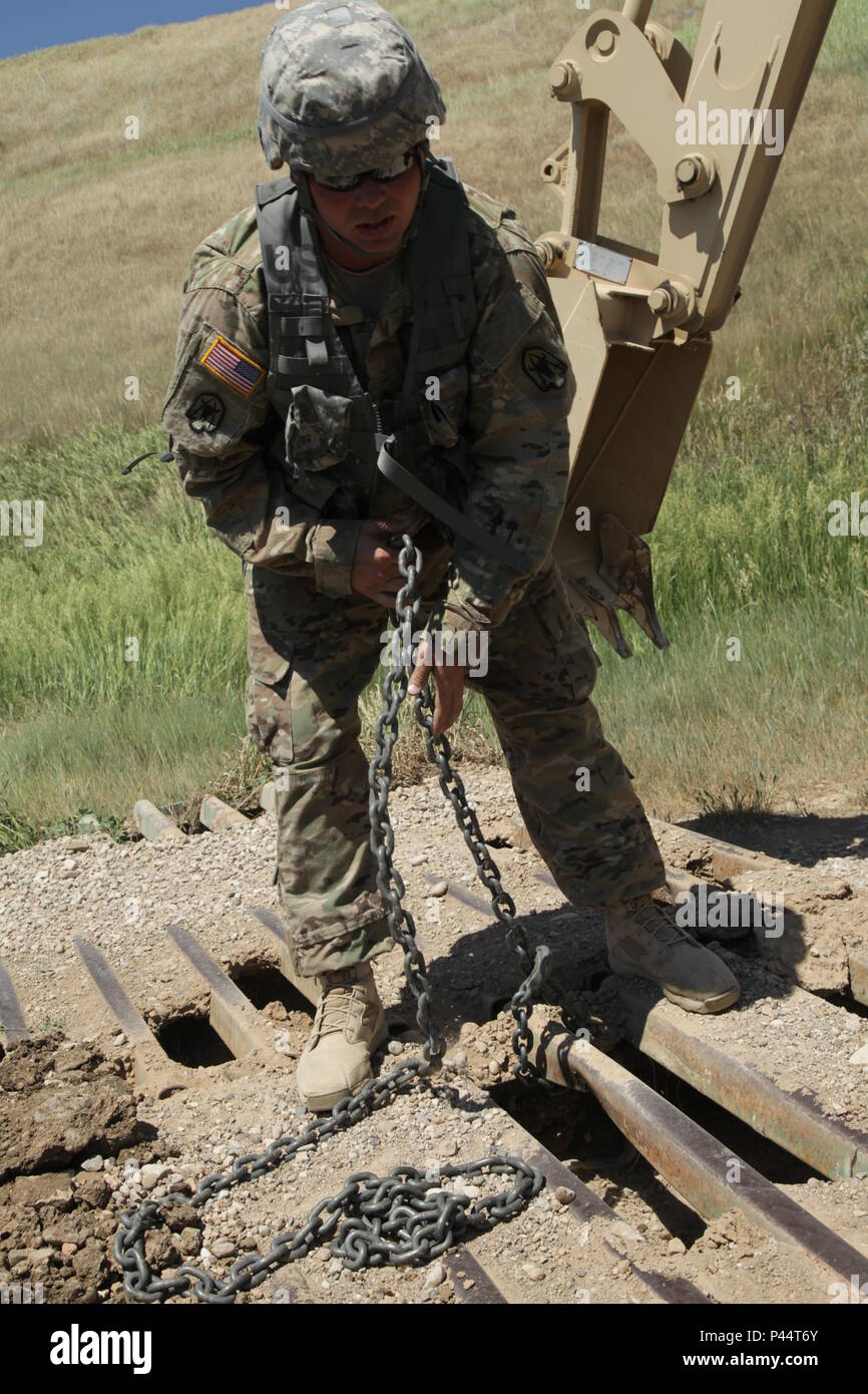 U.S. Army Sgt. Jed Laber with the 260th Engineer Support Company ...