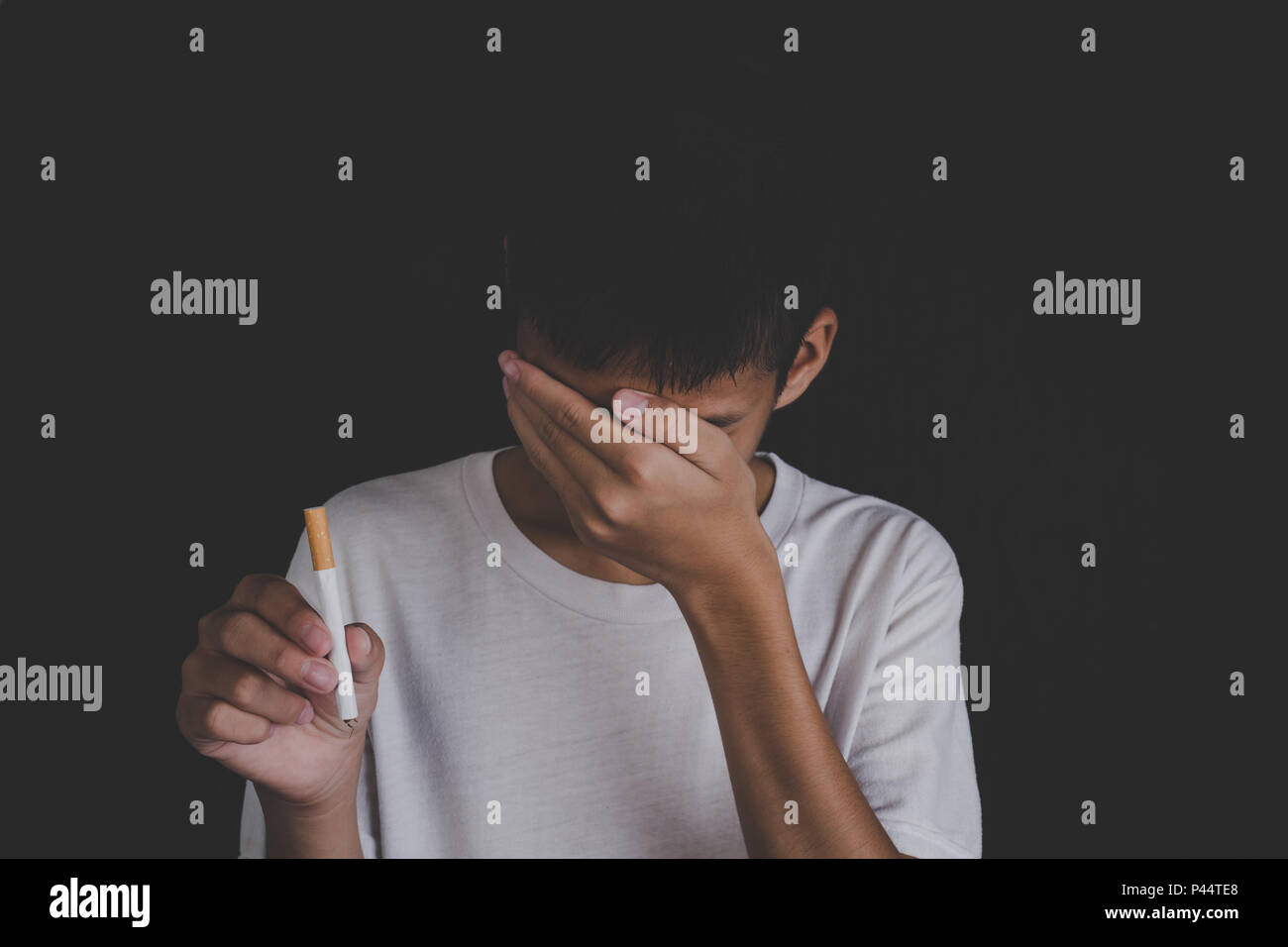 Boy refuse to smoke, World No Tobacco Day Stock Photo - Alamy