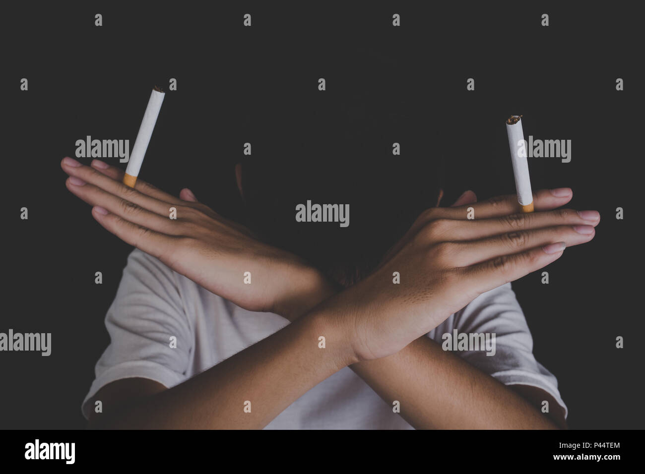 Boy refuse to smoke, World No Tobacco Day Stock Photo - Alamy