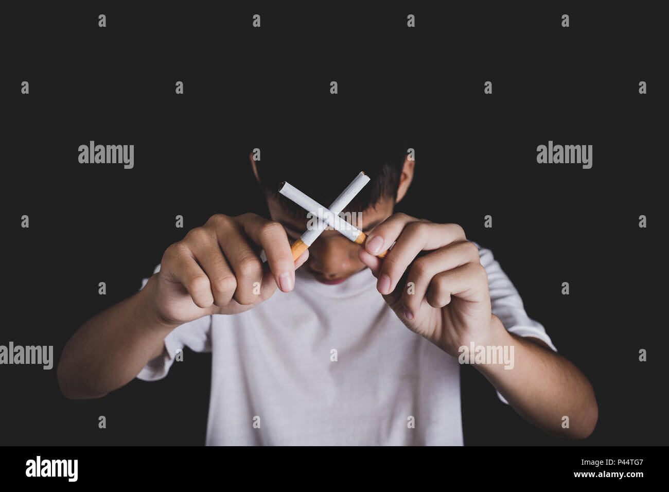 Boy refuse to smoke, World No Tobacco Day Stock Photo - Alamy
