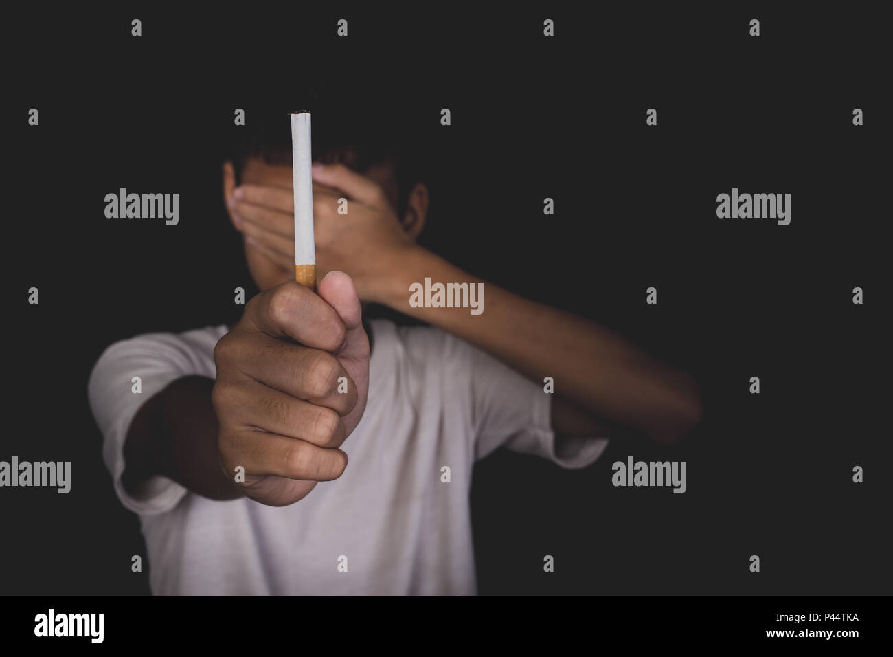 Boy refuse to smoke, World No Tobacco Day Stock Photo - Alamy