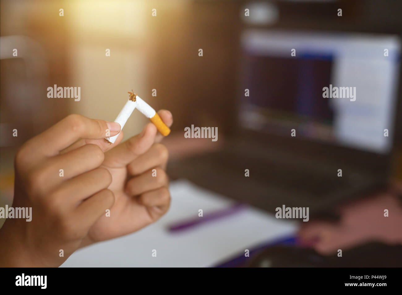 Child refuse to smoke, World No Tobacco Day Stock Photo - Alamy