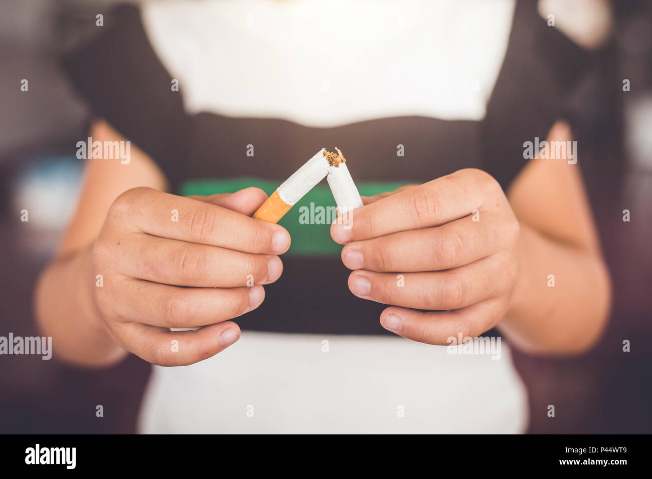 Child refuse to smoke, World No Tobacco Day Stock Photo - Alamy