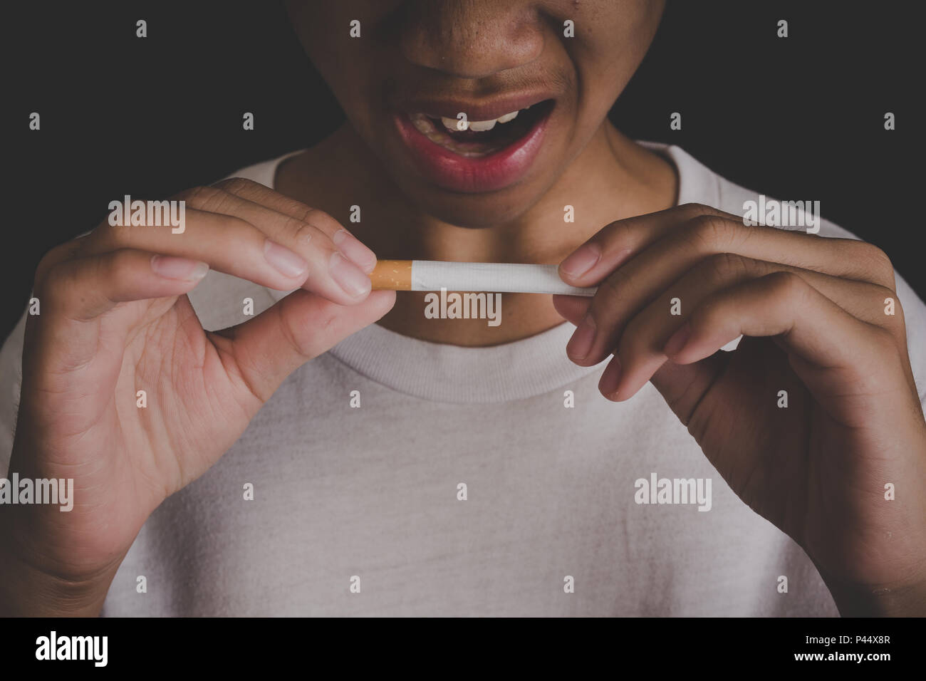 Boy refuse to smoke, World No Tobacco Day Stock Photo - Alamy