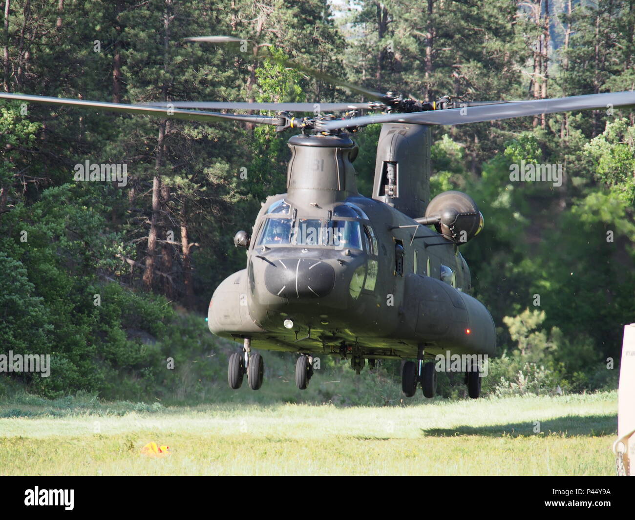A Republic of Singapore Air Force CH-47 Chinook lands in preparation of ...