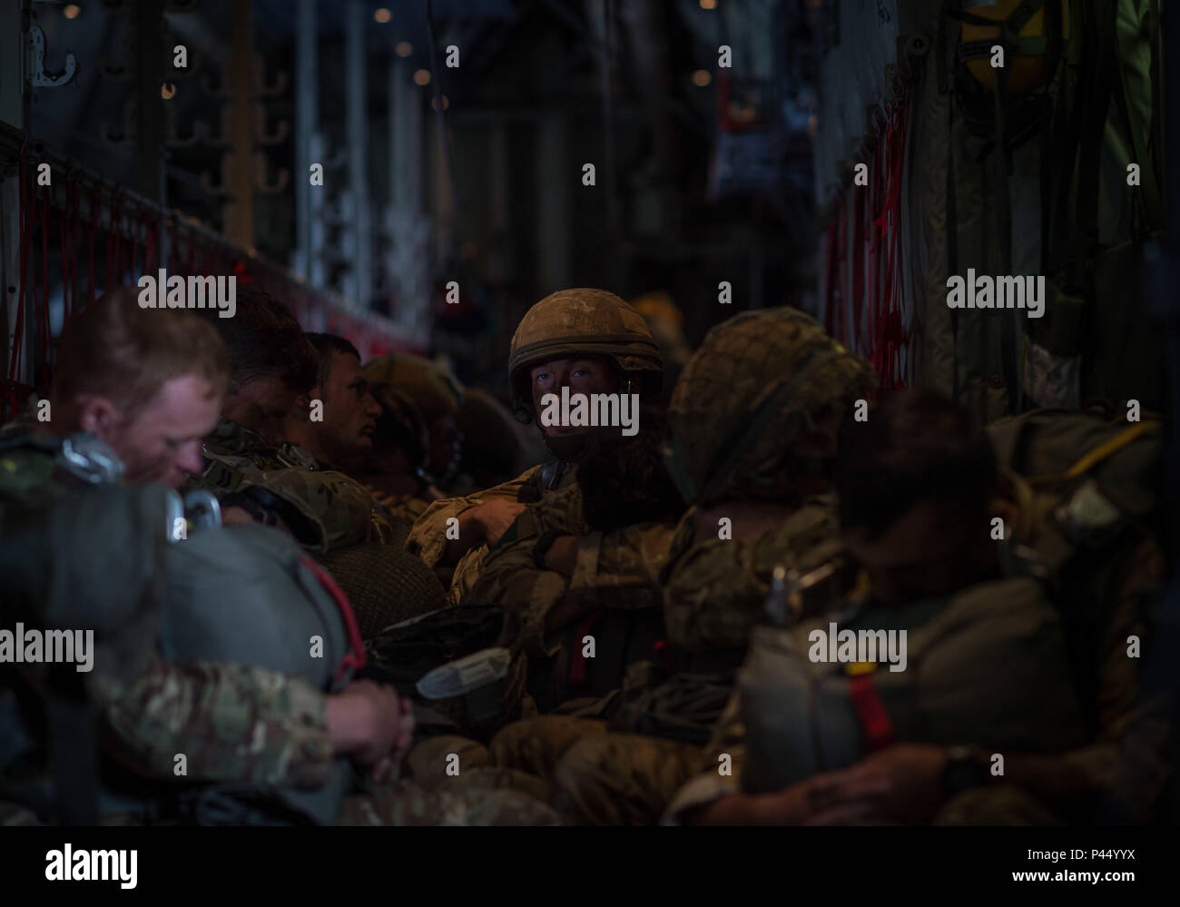 British army parachute regiment paratroopers prepare to conduct a ...
