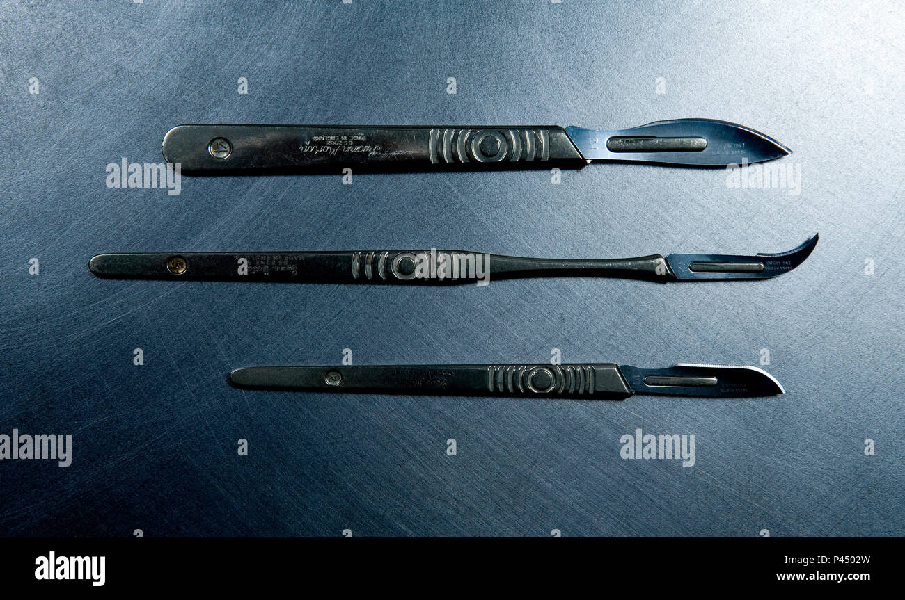 Surgical instrument on stainless steel Stock Photo - Alamy