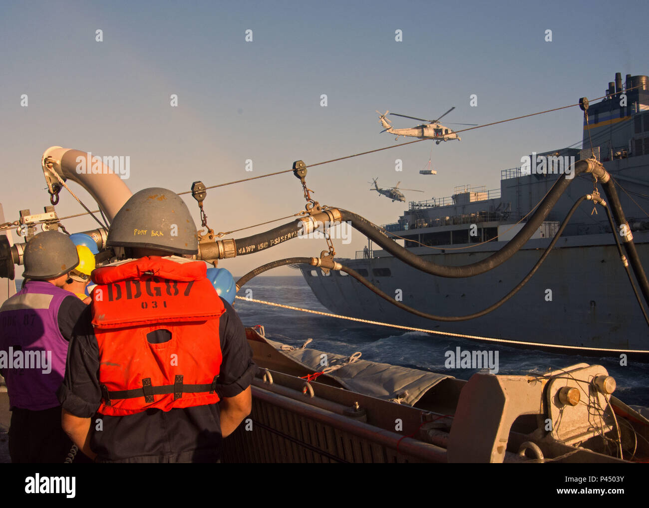 The guided-missile destroyer USS Mason (DDG 87) operates in the ...