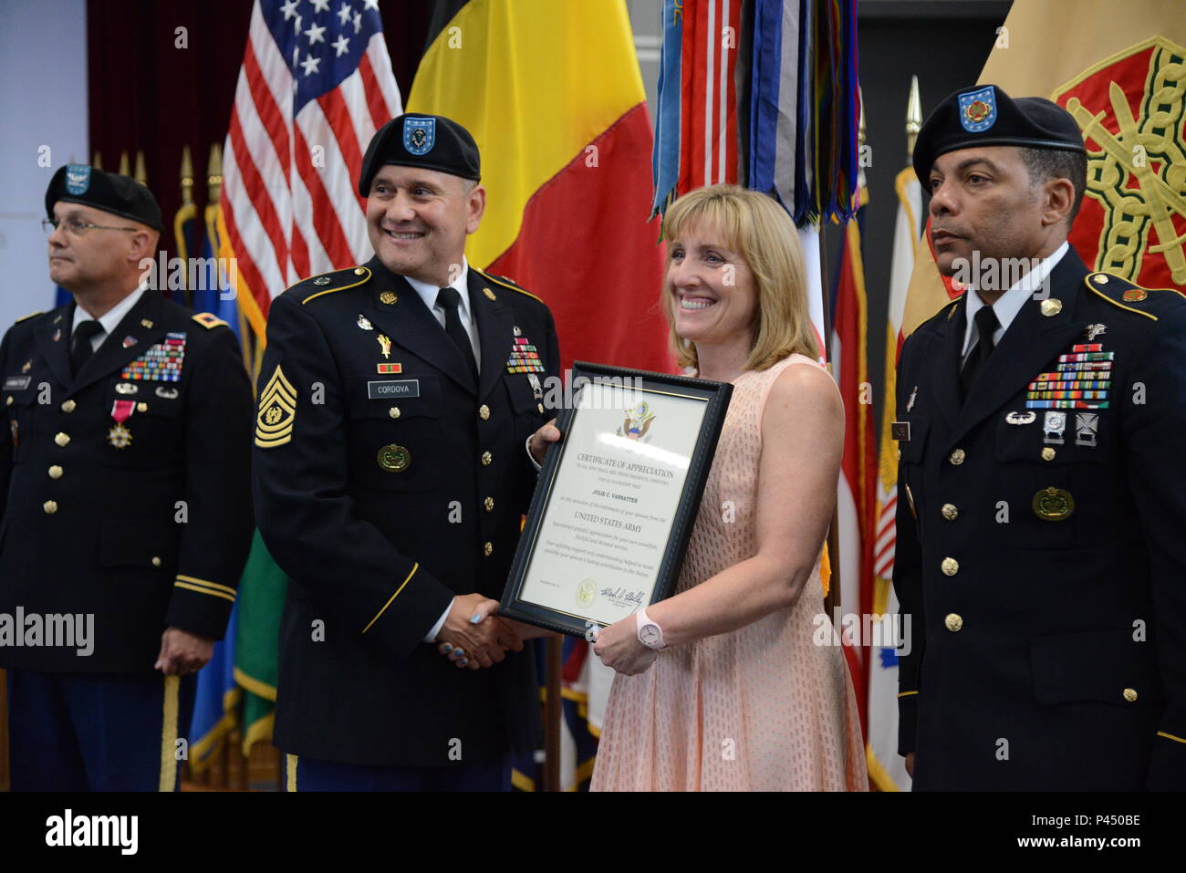Julie C. Vannatter, Col. Marty G. Vannatter's wife, receives a ...